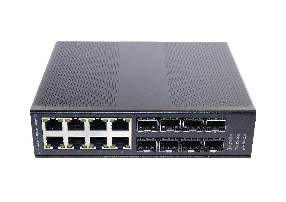 JT-COM industrial grade 1000Mbps Gigabit 8 SFP 8 RJ45 Network switch ...