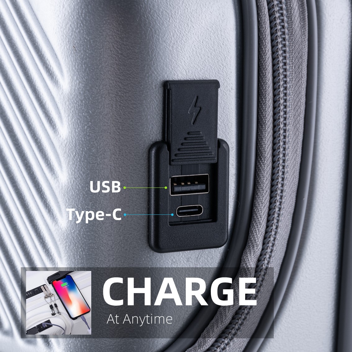 POLAR BEAR 18 Inci Buka Depan Beg Bagasi 7Kg Beg Pengecasan USB Beg ...