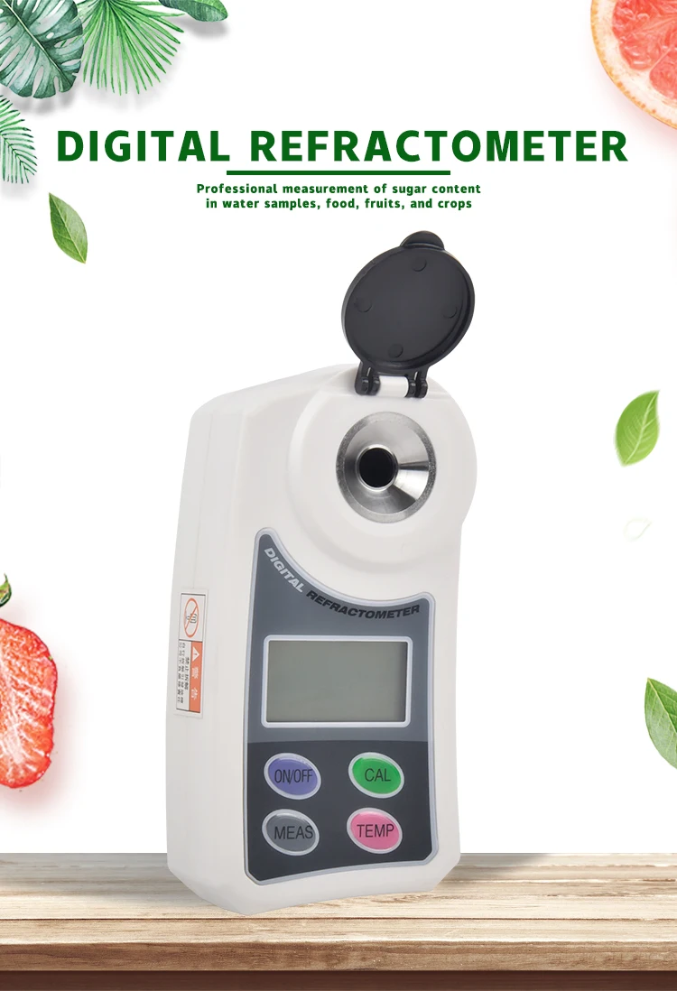 Digital Refractometer Sugar Content Refractometer 0~55% Brix Meter For Fruits, Vegetables ...