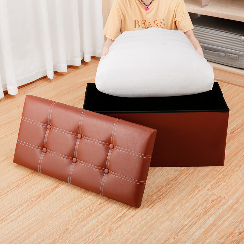 110L/160L Large Capacity Storage Bench Foldable Storage Stool Storage ...