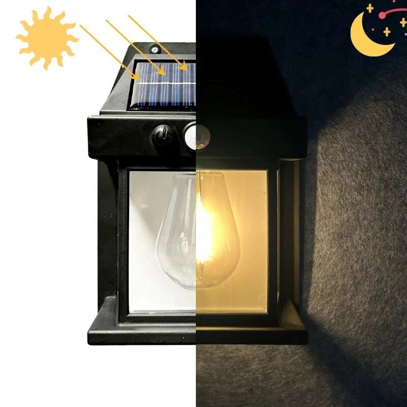 [READY STOCK] OOKAS BK-888 LED Solar Wall Light Outdoor Automatic Night ...