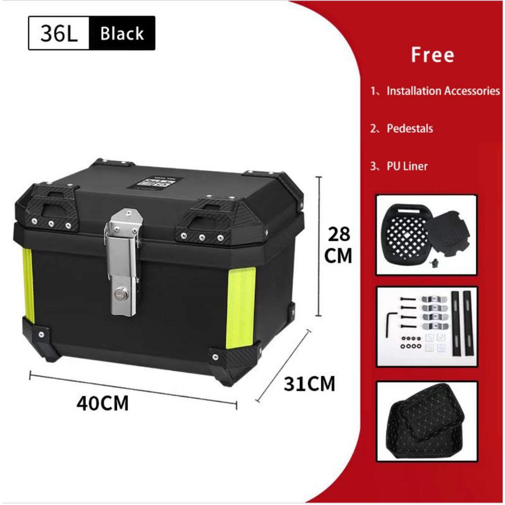 TAST Top Box Motor 36L/45L/57L Storage Motorcycle Stainless Steel Lock ...