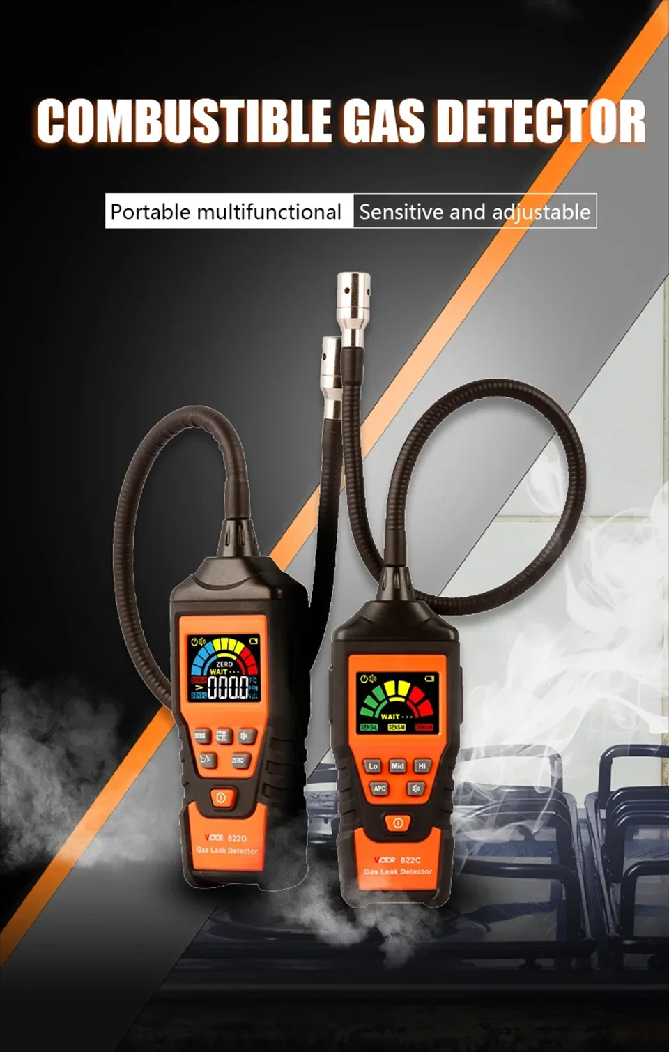 Gas Analyzer Gas Leak Detector Meter Air Tester Combustible Flammable ...