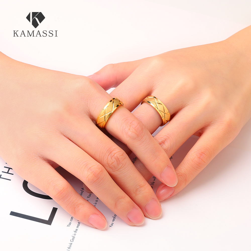 KAMASSI Cincin Pasangan 2 Keping Keluli tahan karat Hipoalergenik tidak ...