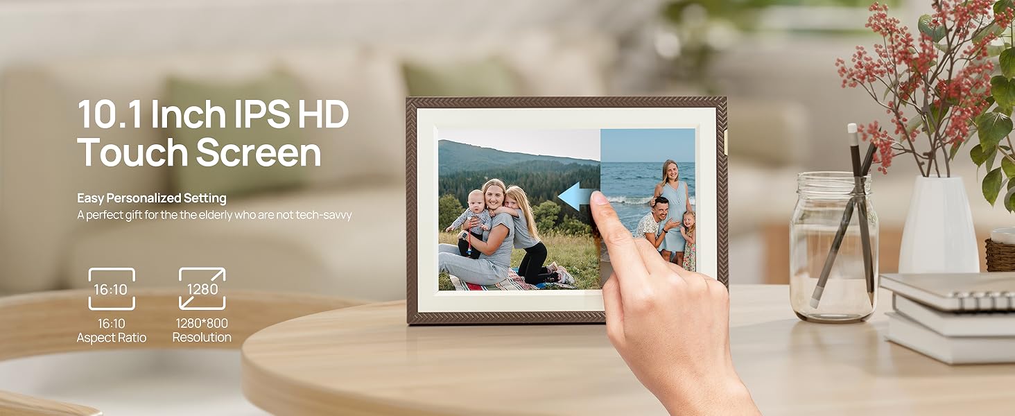 ARZOPA D10 Digital Picture Frame 10.1 Inch Smart WiFi Digital Photo ...