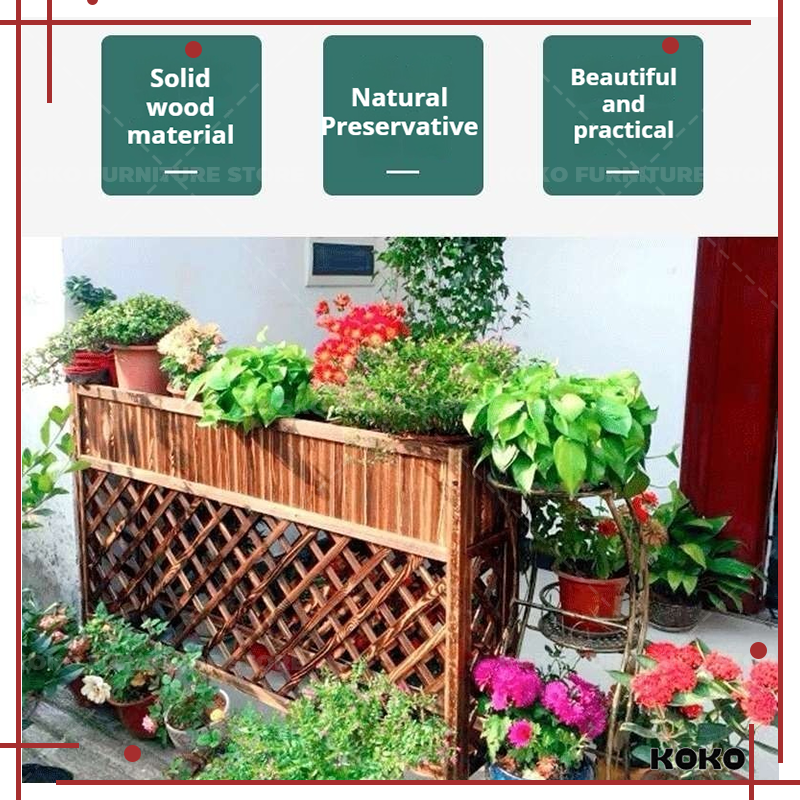 [In stock] Preservative Wood Plant Flower Stand Fence Standing Wall ...