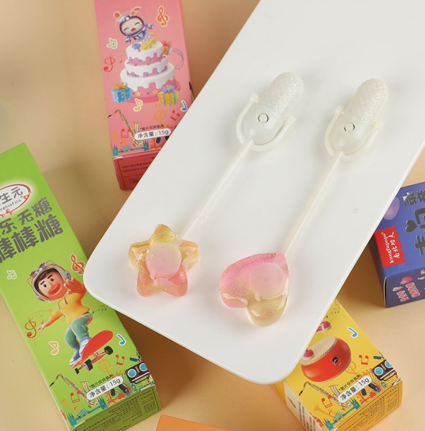 Music lollipop 音乐棒棒糖 无糖骨传导 Sugar free bone conduction, singing, candy ...