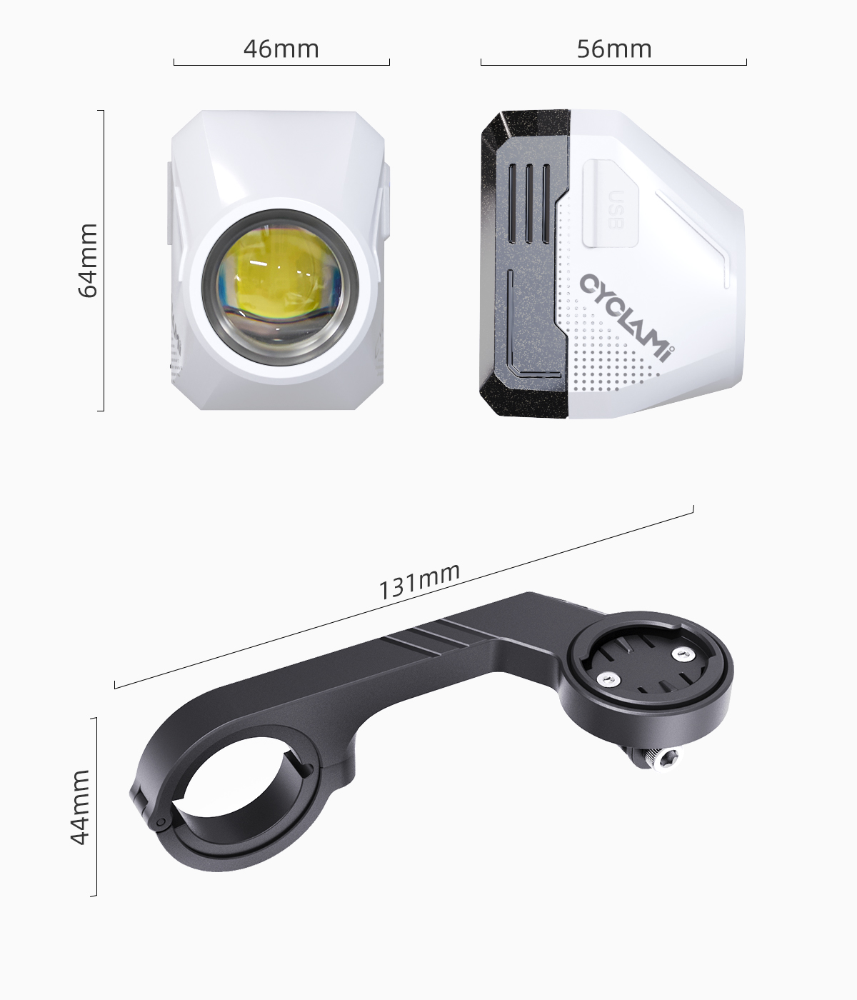 CYCLAMI CBL EVO CYC 1600 Lumen GoPro Hanging Bike Head Light Ultra ...