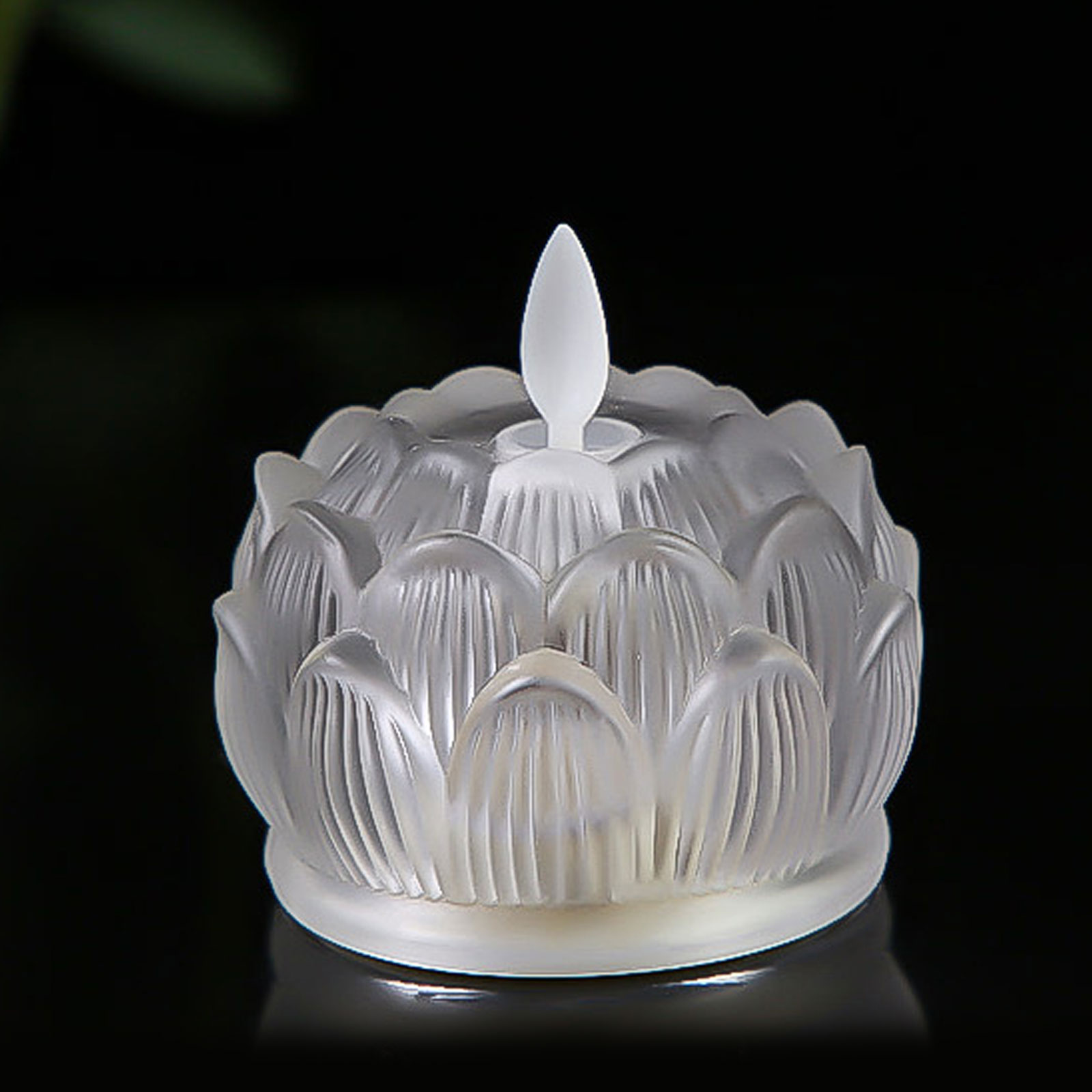 [Local delivery] Led Crystal Glazed Lamp Lotus Flower Candle Lamp For ...