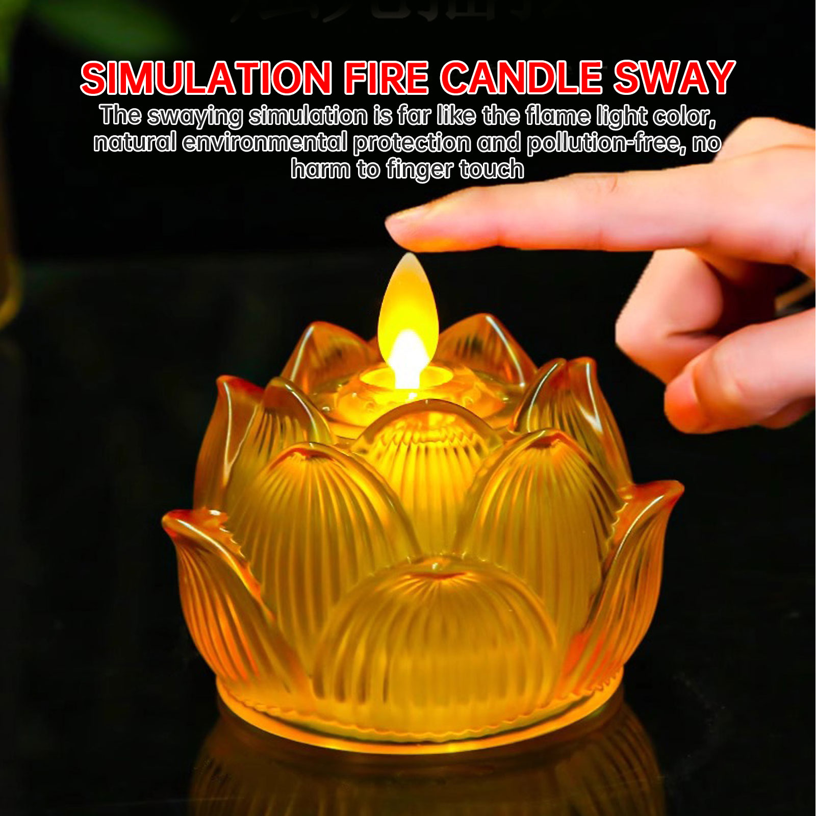 [Local delivery] Led Crystal Glazed Lamp Lotus Flower Candle Lamp For ...