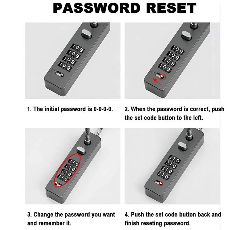 KIPRUN Cable Locks with Combination, 4-Digit Steel Rope Locks with ...