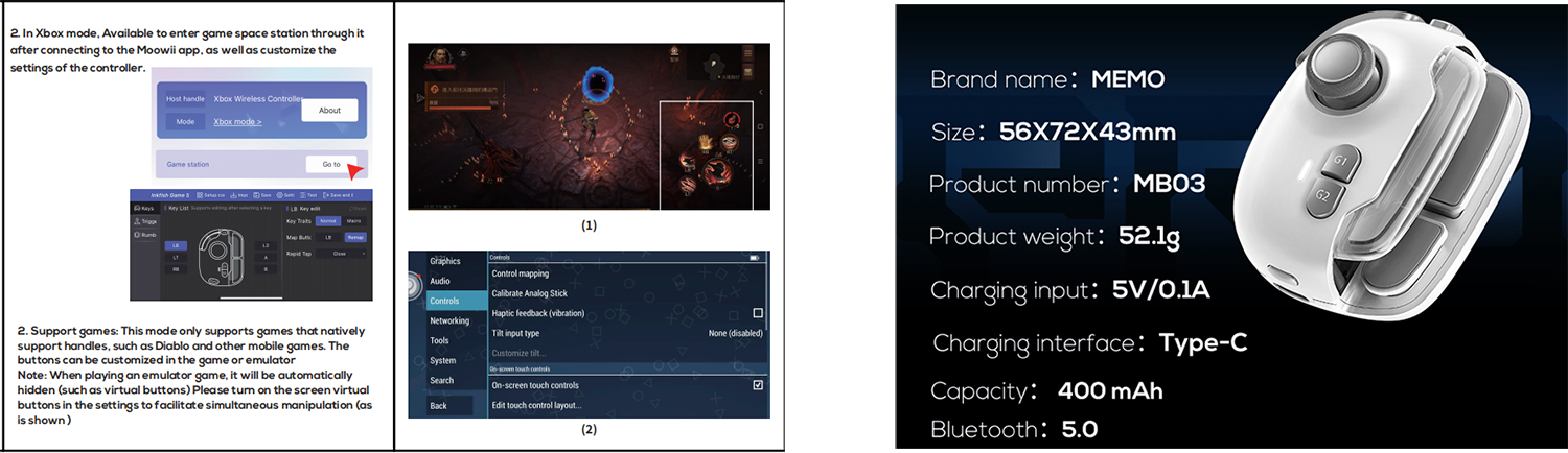 MEMO MB03 Mobile Game Controller Joystick One-Click Equipment Swap ...