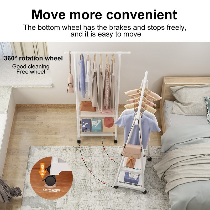 Triangle Coat Rack Bedroom Multi-function Clothes Hanger floor bedroom ...