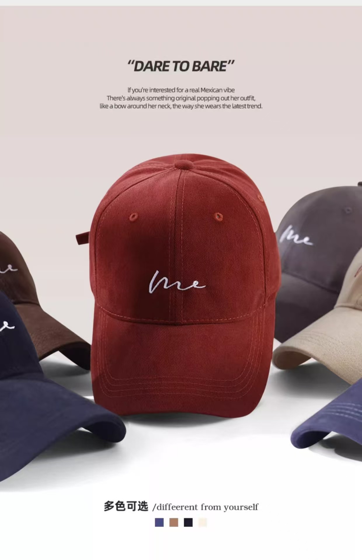 Wave Pattern Hat Head Circumference Deep Top Face-Revealing Peaked Cap ...