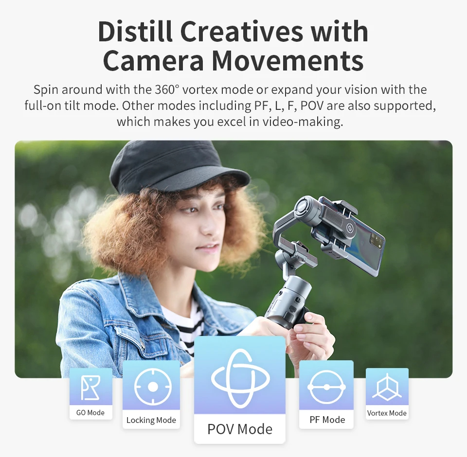 ZHIYUN Smooth 5 Gimbal Phone Gimbal 3-Axis Portable Handheld Smartphone Stabilizer With Grip ...