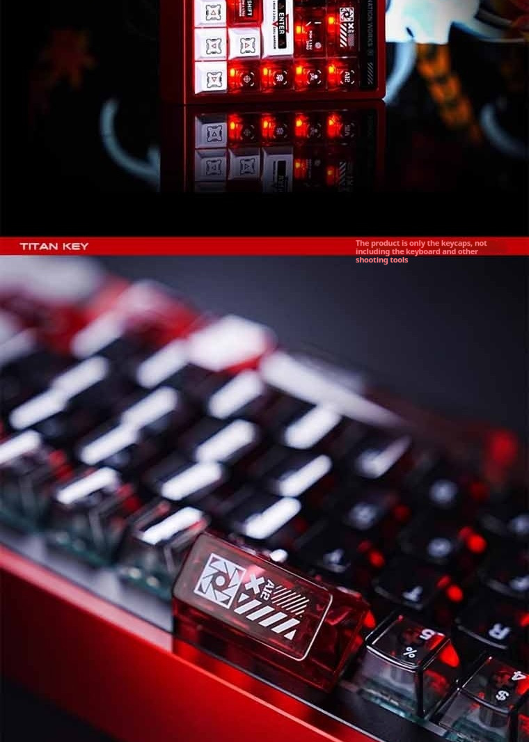 Titan Nation ZAKU Ruby Zhagu Original Factory Height Keycaps 172 Key PC ...