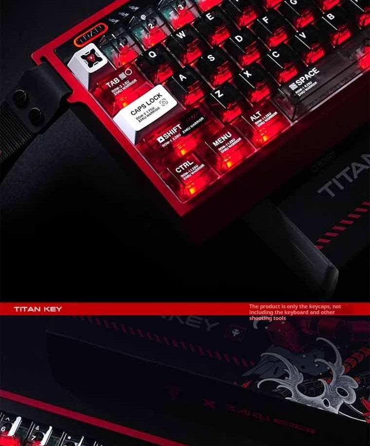 Titan Nation ZAKU Ruby Zhagu Original Factory Height Keycaps 172 Key PC ...