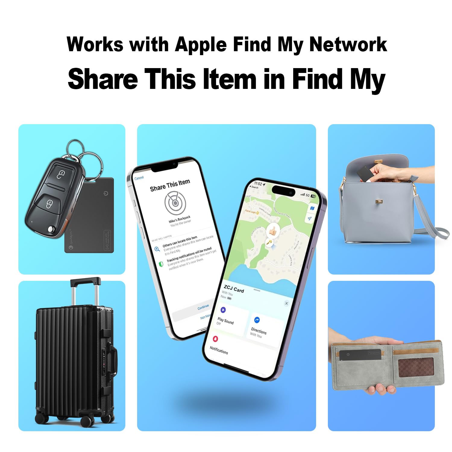 NFC Find My Tag Smart Tracker Card Phone Finder With Long-life Battery ...