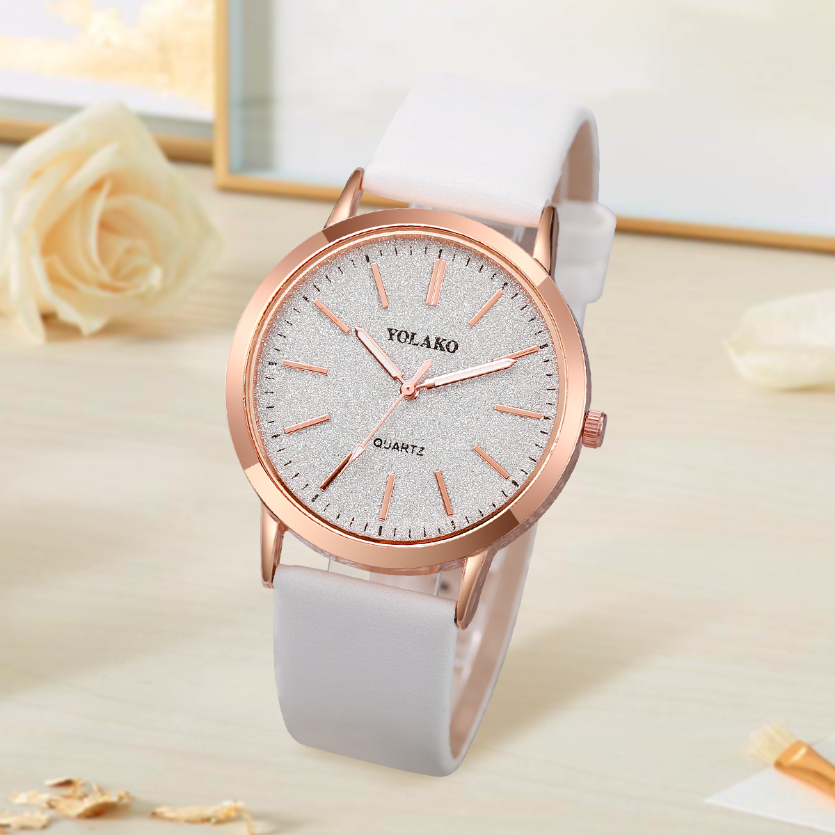3-Piece Women's Casual Watch Set - Elegant Analog Quartz with Leather ...
