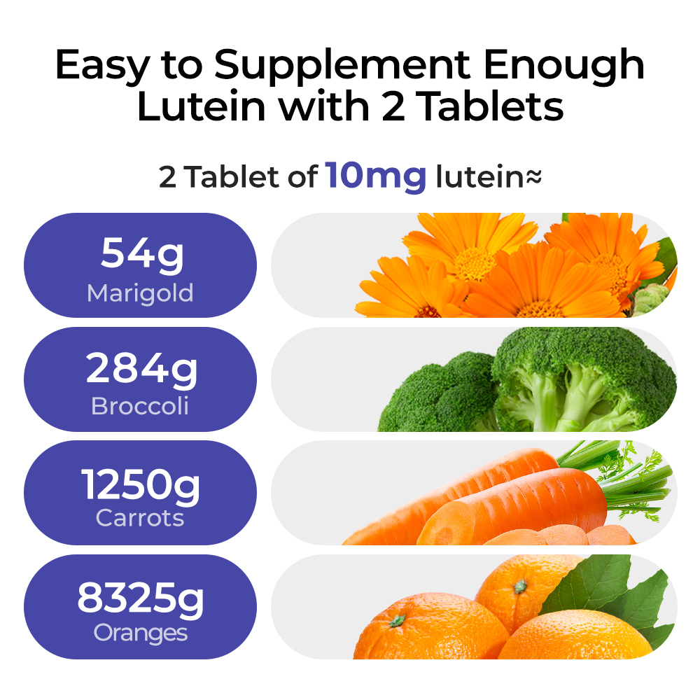 Oxyenergy Blueberry Lutein Ester Tablets HALAL 3 in 1 Chewable Tablets ...