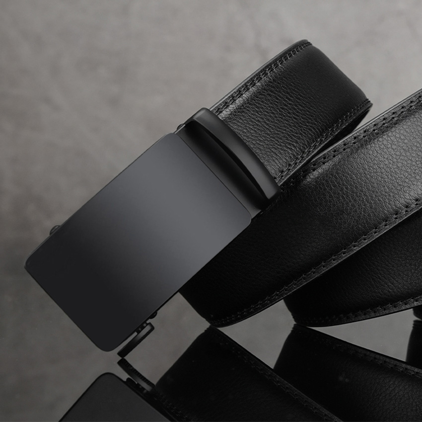 MENSPE Men's Belt Fashion Business Belt Genuine Leather Belt Second ...