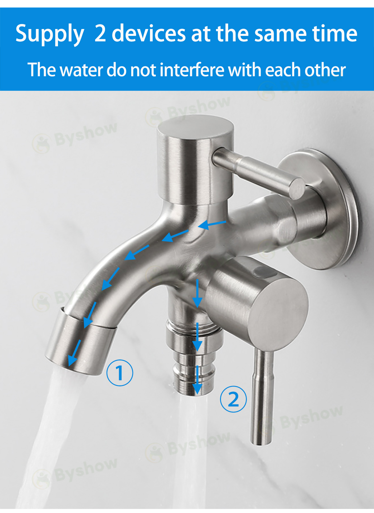 【Byshow】Malaysia In Stock Bathroom Toilet 2 Way Angle Valve water valve Aluminum alloy Double ...