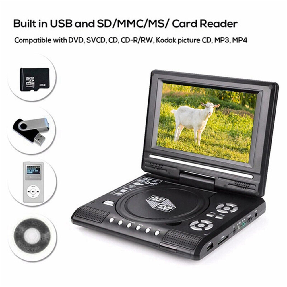 9.8 Inch Portable DVD Player CD MP4 VCD Player with Bluetooth Speaker ...