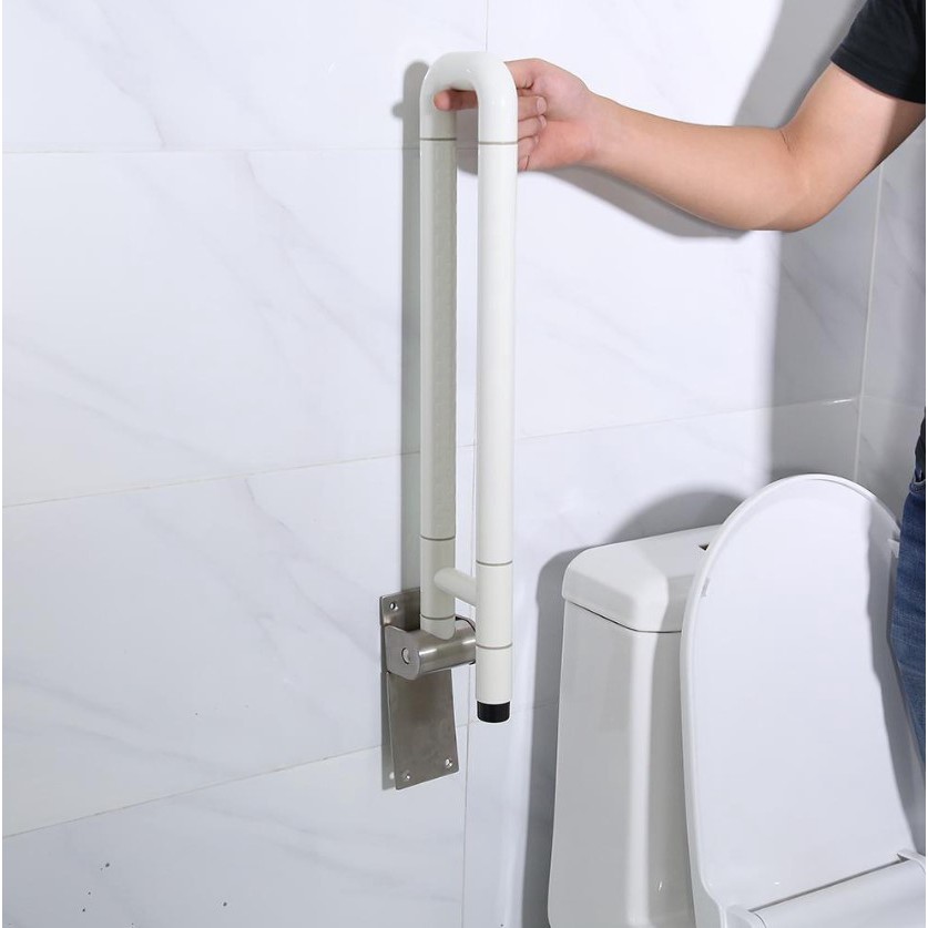 Toilet Grab Bar Safety Rail, Bath Non-Skid Barrier-Free Folding Safety ...