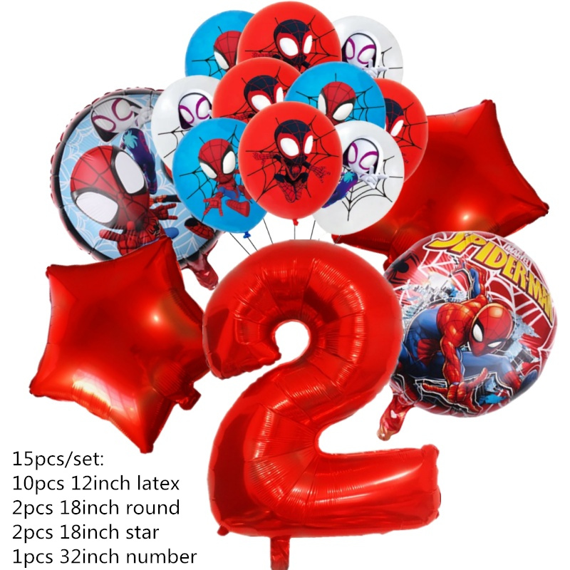 15pcs Hero Spidey And His Amazing Friend Foil Balloon Set children‘s ...