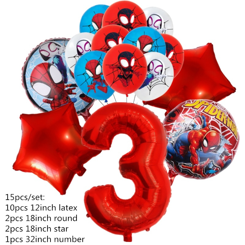 15pcs Hero Spidey And His Amazing Friend Foil Balloon Set children‘s ...