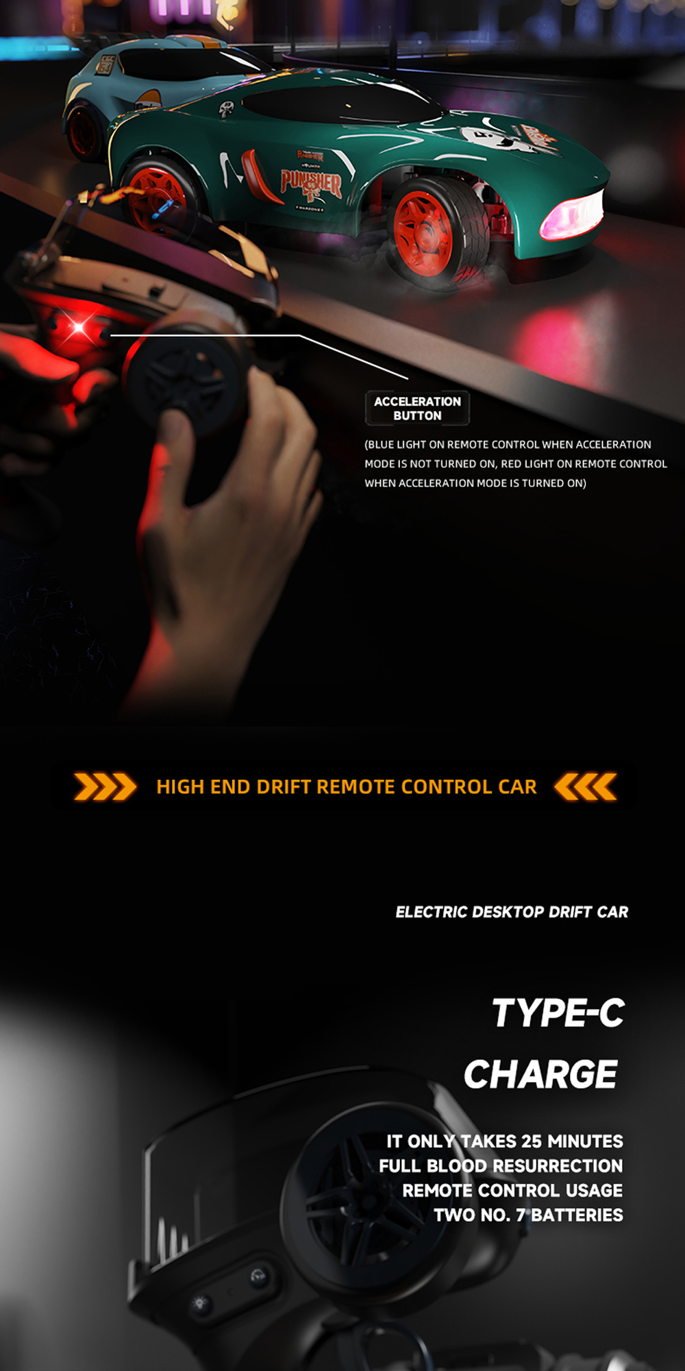 1:64 Desktop Mini RC Drift Car AE86 Model 4WD Full Proportional ...