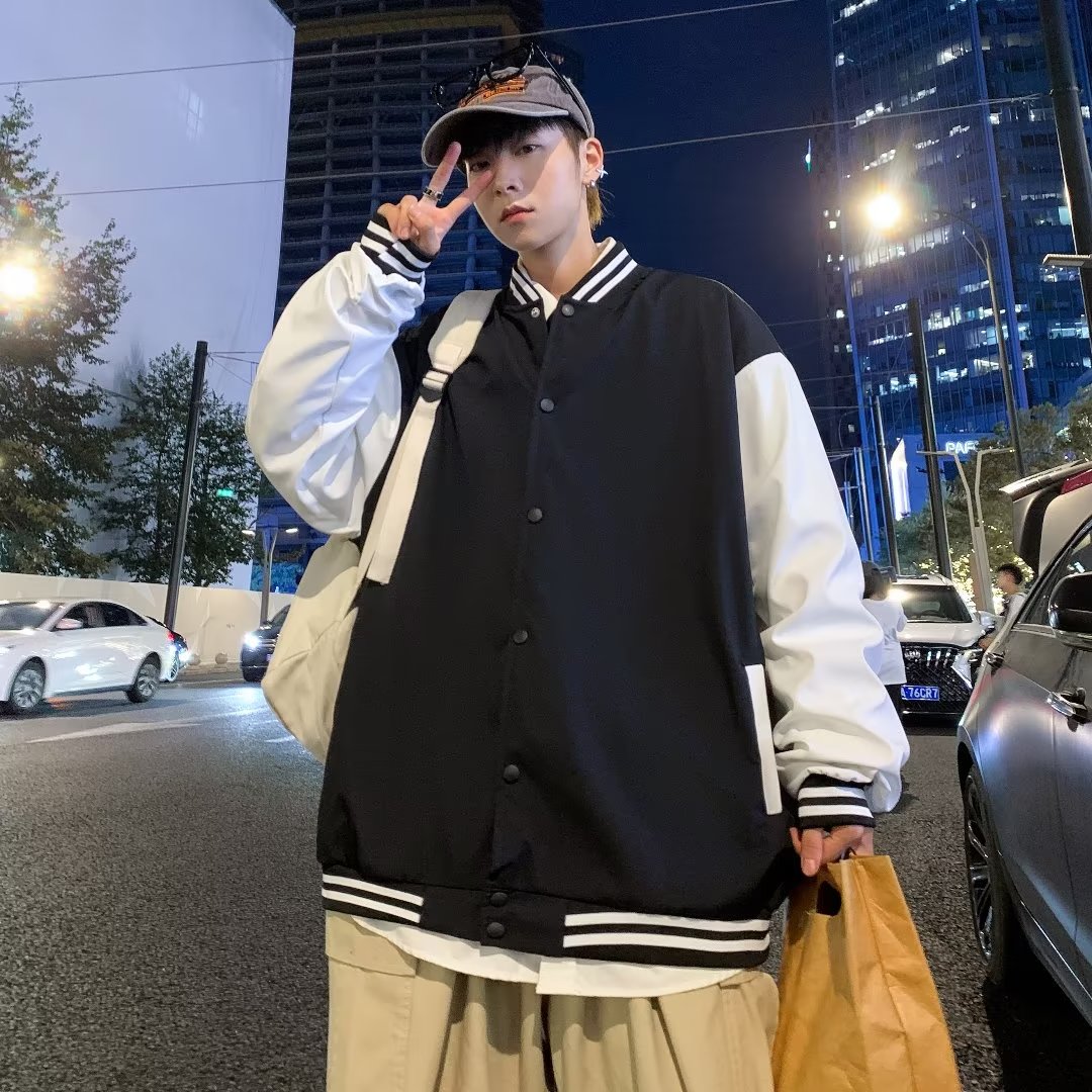 Unisex Baseball Jacket - Korean Loose Fit Embroidery Design | Shopee ...