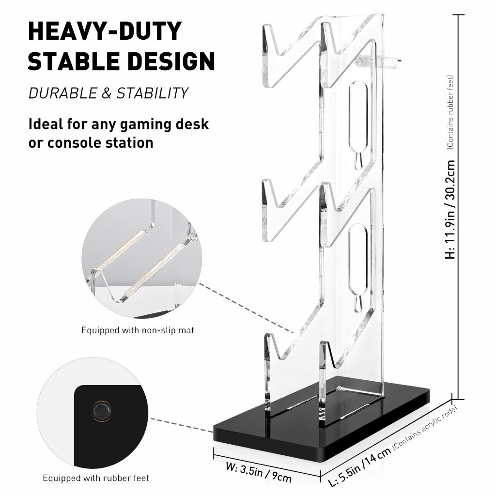 3 Tier Controller Holder Headset Stand Game Controller Acrylic Holder ...