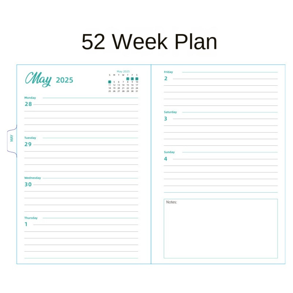 LUMINISCENCIA 2025 Planner Notebook, Time Management Floral Print Daily ...