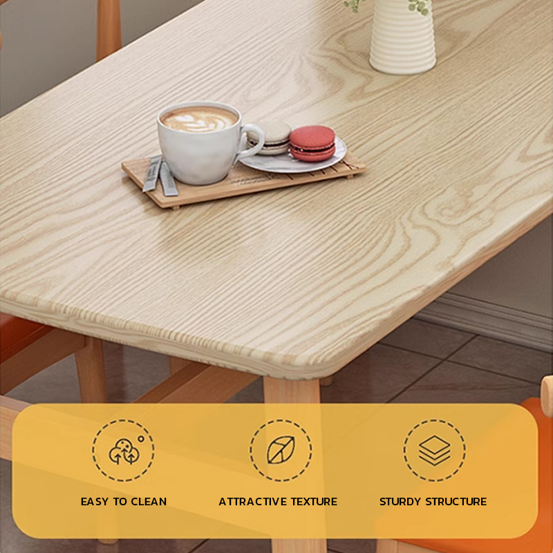 【FREESHIP+COD】120CM Wood Dining Table Set Rectangular Modern Meja Makan ...