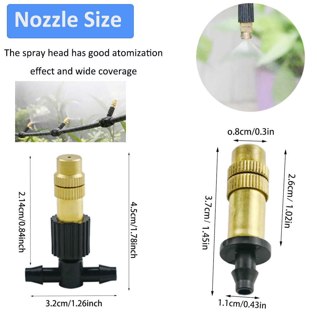 10/30M Outdoor Misting Cooling System With Copper Mist Nozzle Drip ...