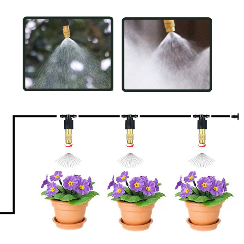 10/30M Outdoor Misting Cooling System With Copper Mist Nozzle Drip ...