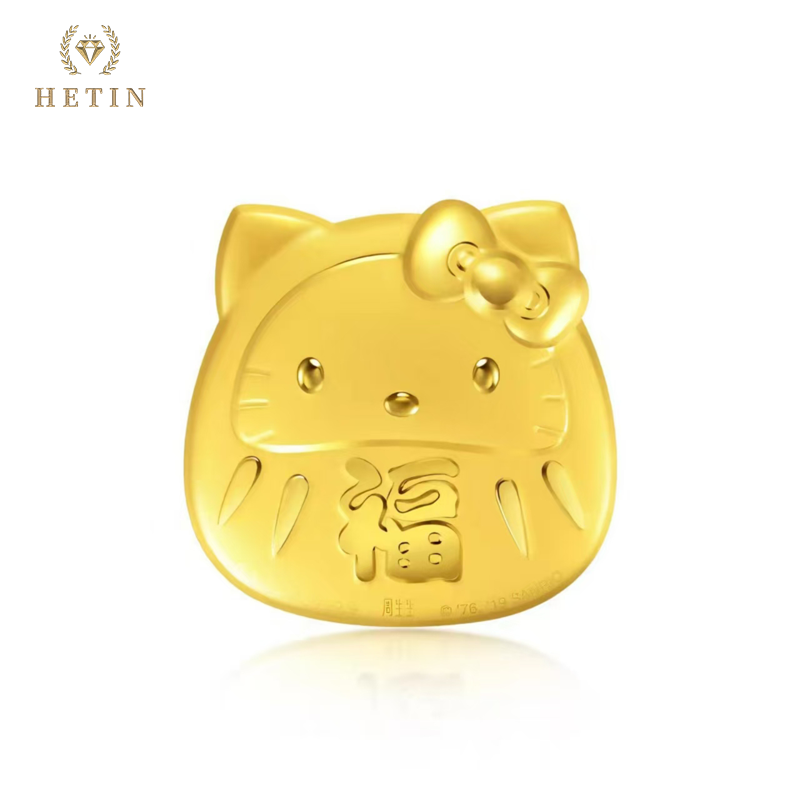 【HETIN】Sanrio Pure Gold Hello Kitty Gold Bar（0.3g）999.9 Gold Dharma KT Cat 24K Emas New Year ...