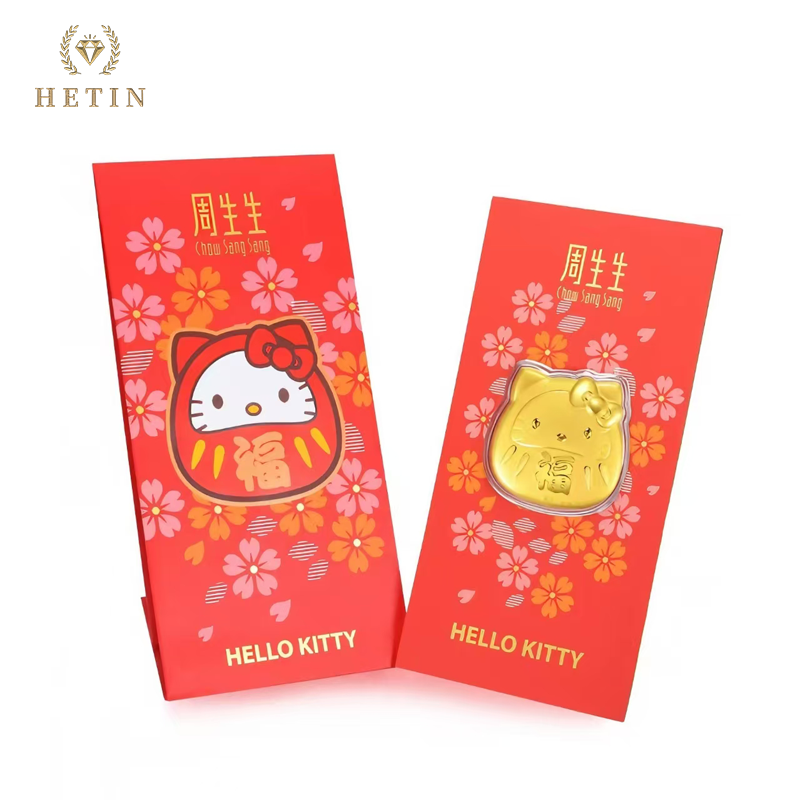【HETIN】Sanrio Pure Gold Hello Kitty Gold Bar（0.3g）999.9 Gold Dharma KT ...