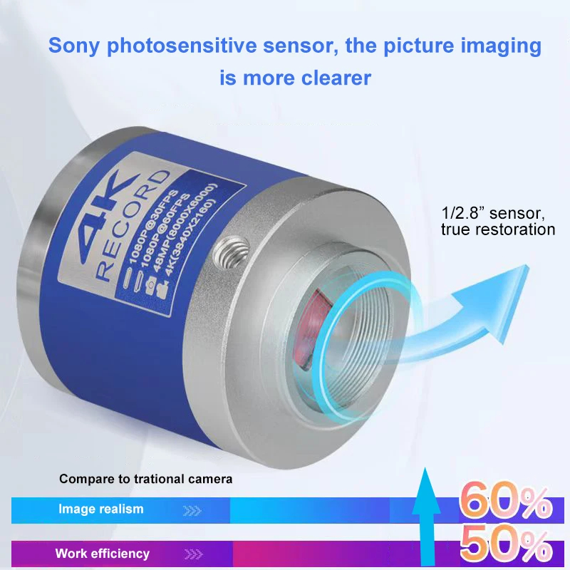 Yizhan 4K 48MP Full HD Industrial Microscope HDMI USB-C Microscope C ...