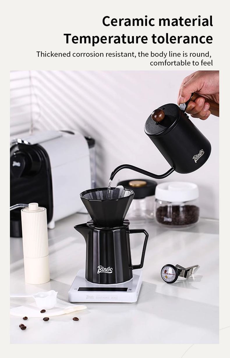 BINCOO Hand Brewed Coffee Set Home Ceramic Coffee Sharing Pot V60 ...