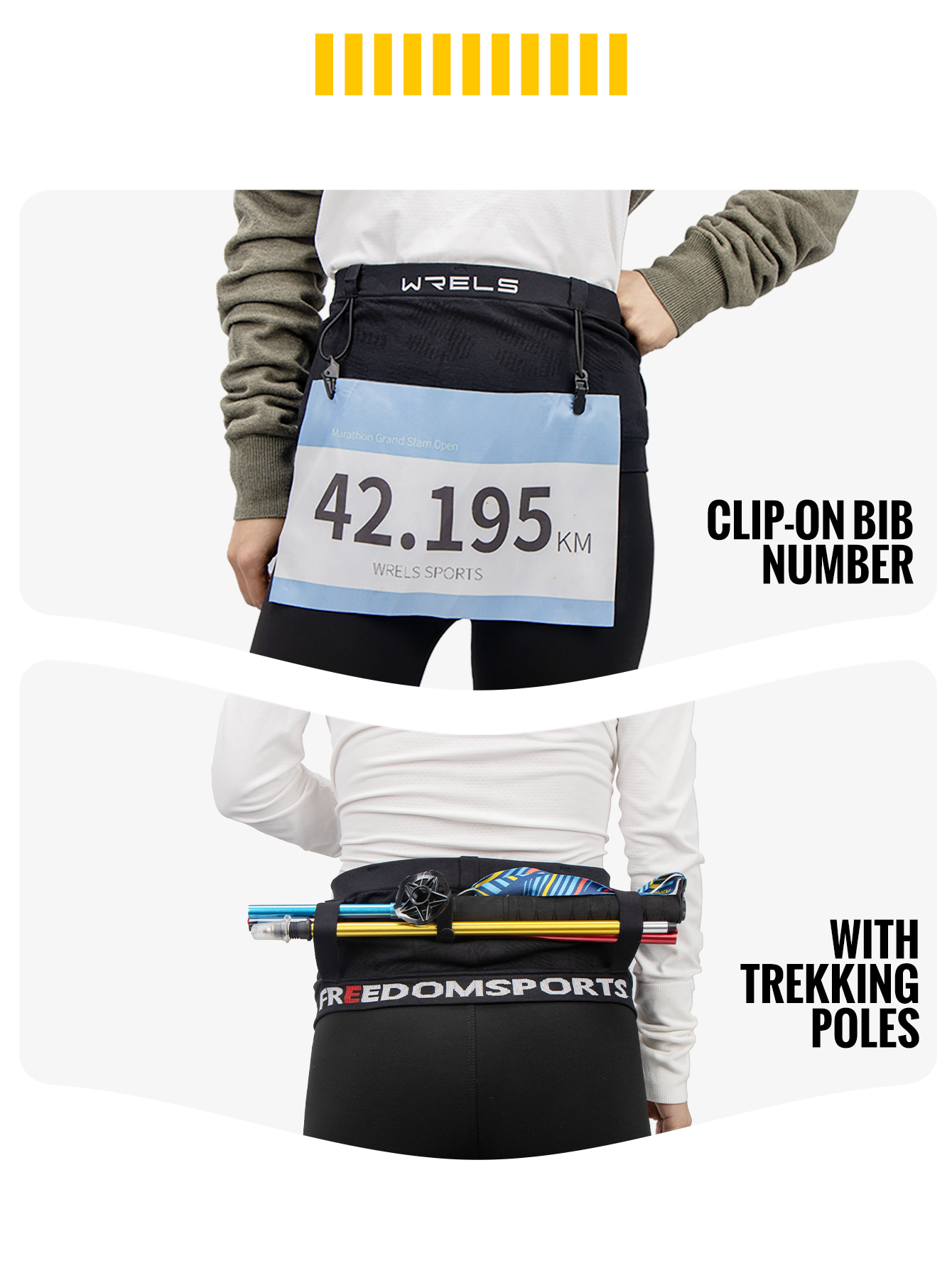 WRELS Running Belt Bag Women Men Elastic Sports Waist Pack For Marathon ...