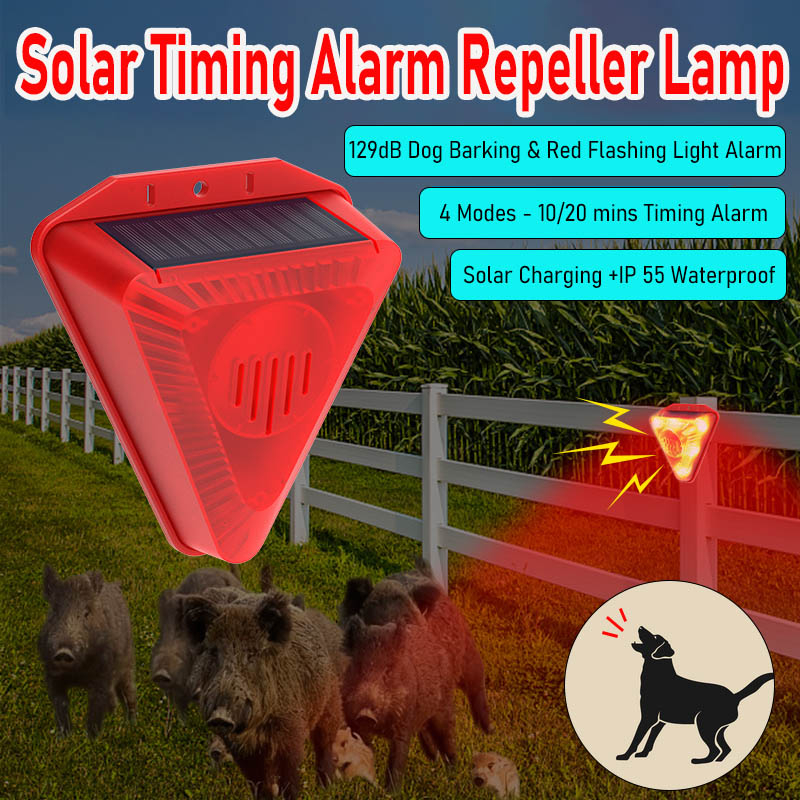 【4 modes,129dB Loud】Solar Alarm Sensor Monkey Repellent Home Outdoor ...