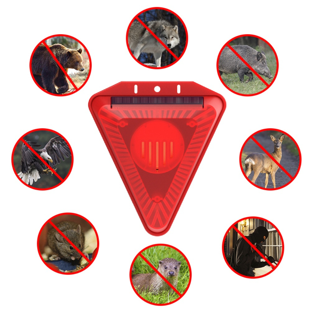 【4 modes,129dB Loud】Solar Alarm Sensor Monkey Repellent Home Outdoor ...