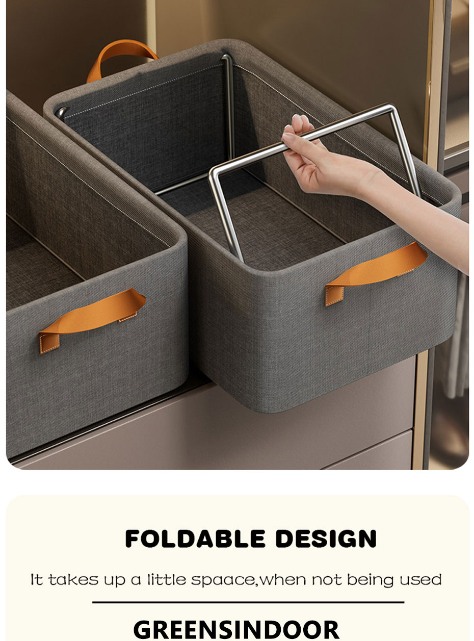 GREENSINDOOR Large Capacity Foldable Clothes Storage Box with Lip ...