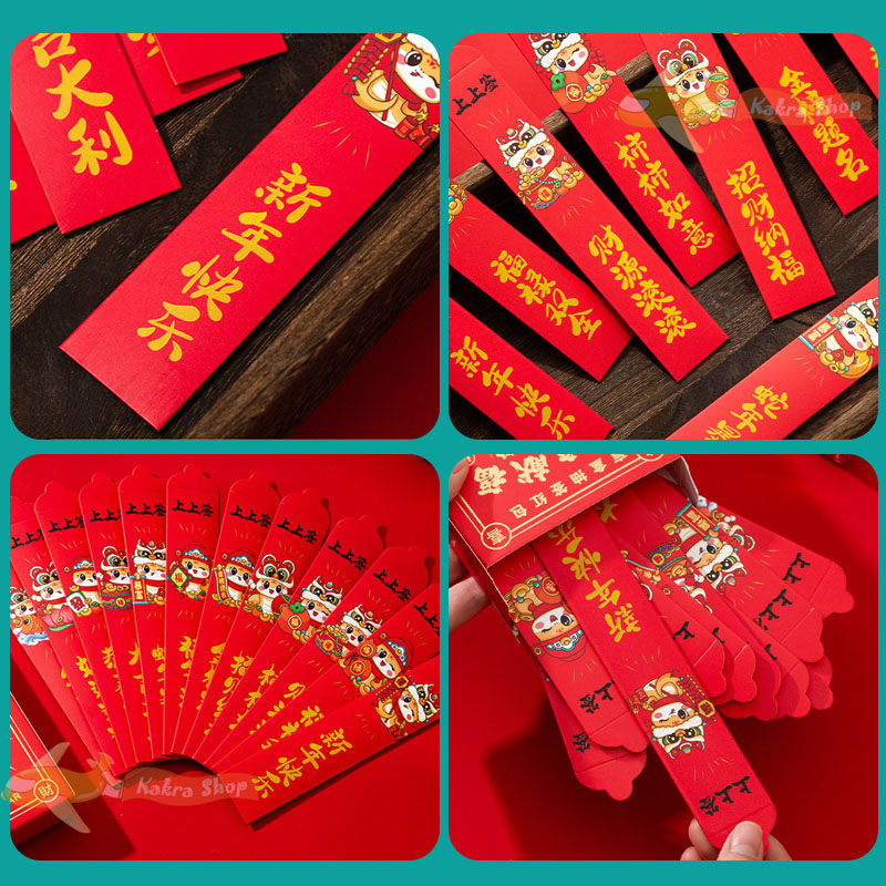 12 Label Red Envelope Blind Box DIY Creative Red Pocket Children Lucky ...