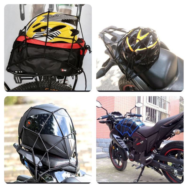 Motorcycle Net Cargo Net Flexi Helmet Net Stretchable Cord Motor Bag ...