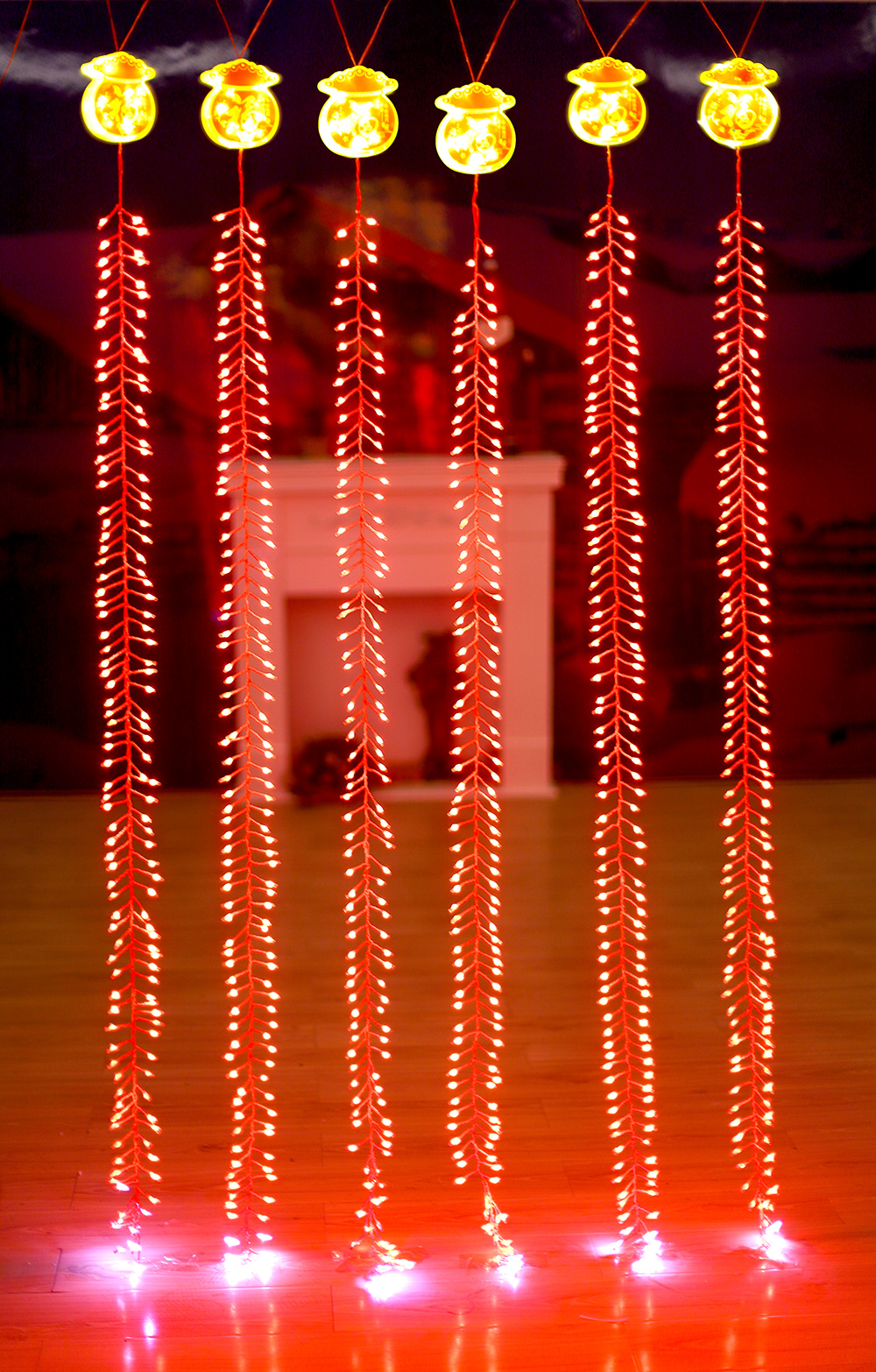 2025 Red Firecracker Chinese New Year Interior Decoration Light Voice ...