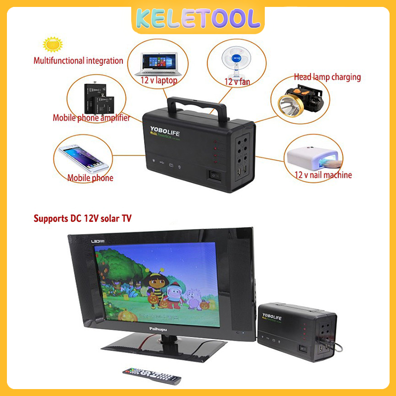 Portable Power Station Power Bank Solar Generator with LED Light ...