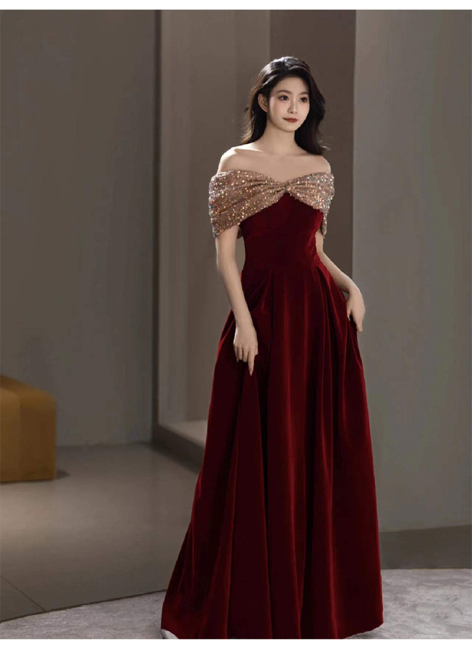 Prom Luxury High End Formal Event Red Banquet Long Evening Dress For ...